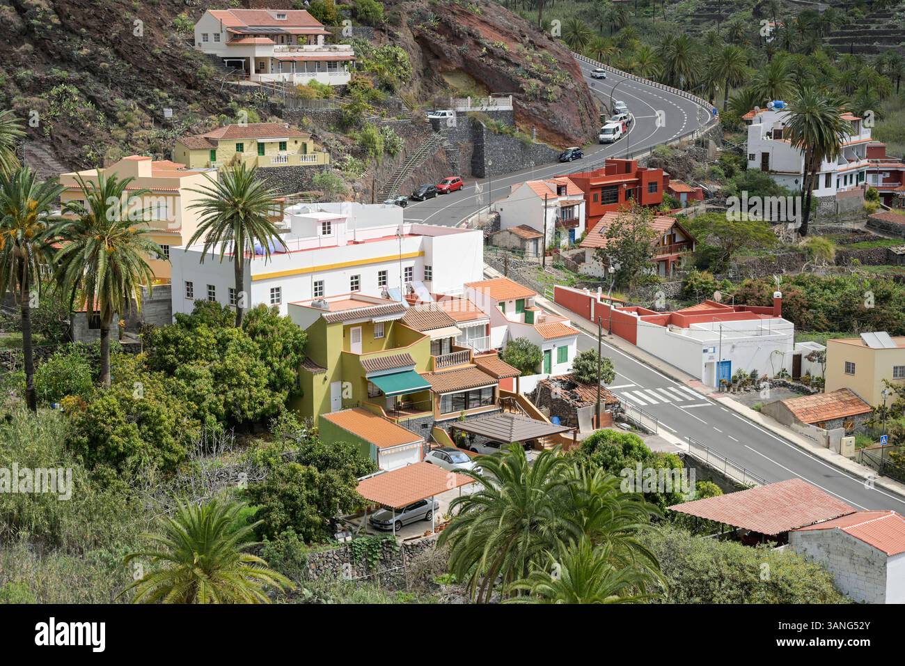 Ansicht der Ortschaft El Guro in der Gemeinde Valle Gran Rey, La Gomera ...