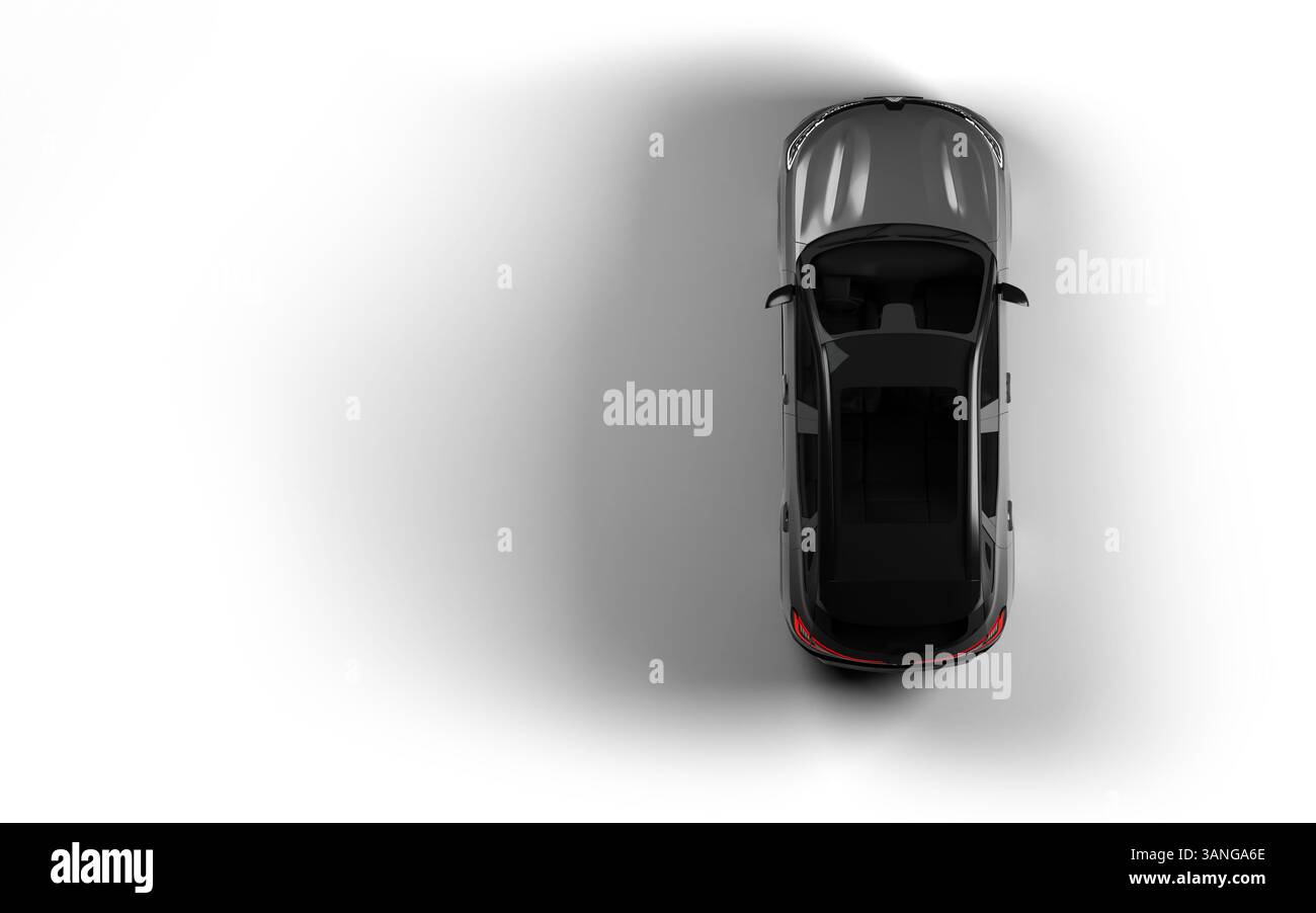 Izmir, Turkey - Apr 14 2025: Top down render of grey Renault Austral ...