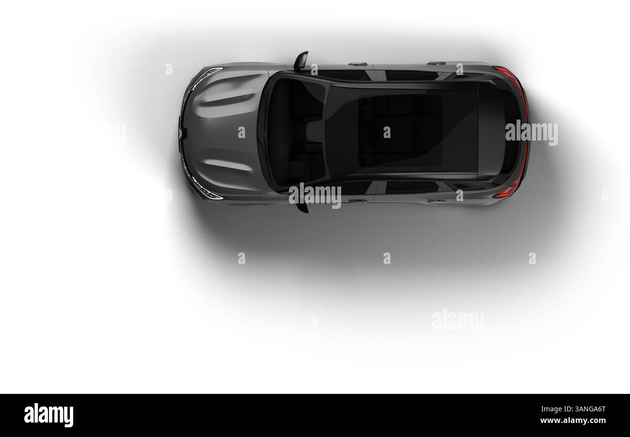 Izmir, Turkey - Apr 14 2025: Top down render of grey Renault Austral ...