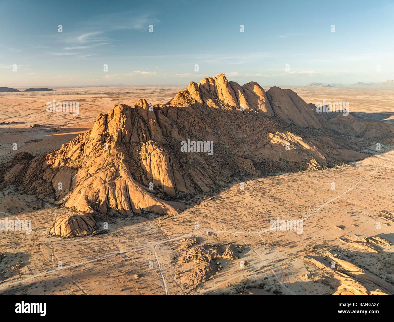Aerial view of majestic Spitzkoppe Peak in Namib desert, Namibia Stock ...