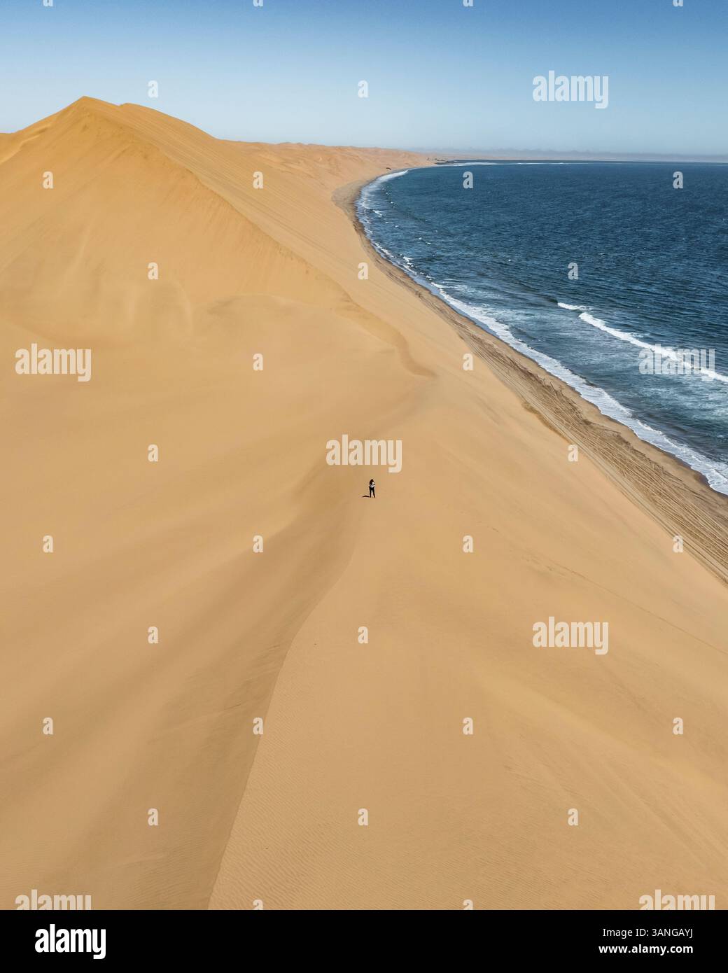 Aerial view of sand dune and Sandwich harbour, Erongo, Namibia Stock ...