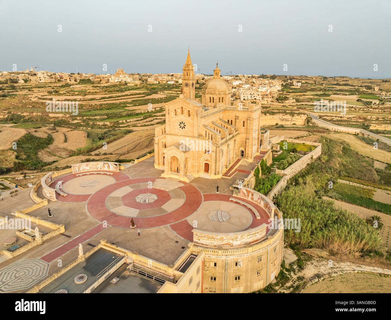 Aerial view of Bazilika Tal-Madonna Ta' Pinu Mill Gharb, church, Gharb ...