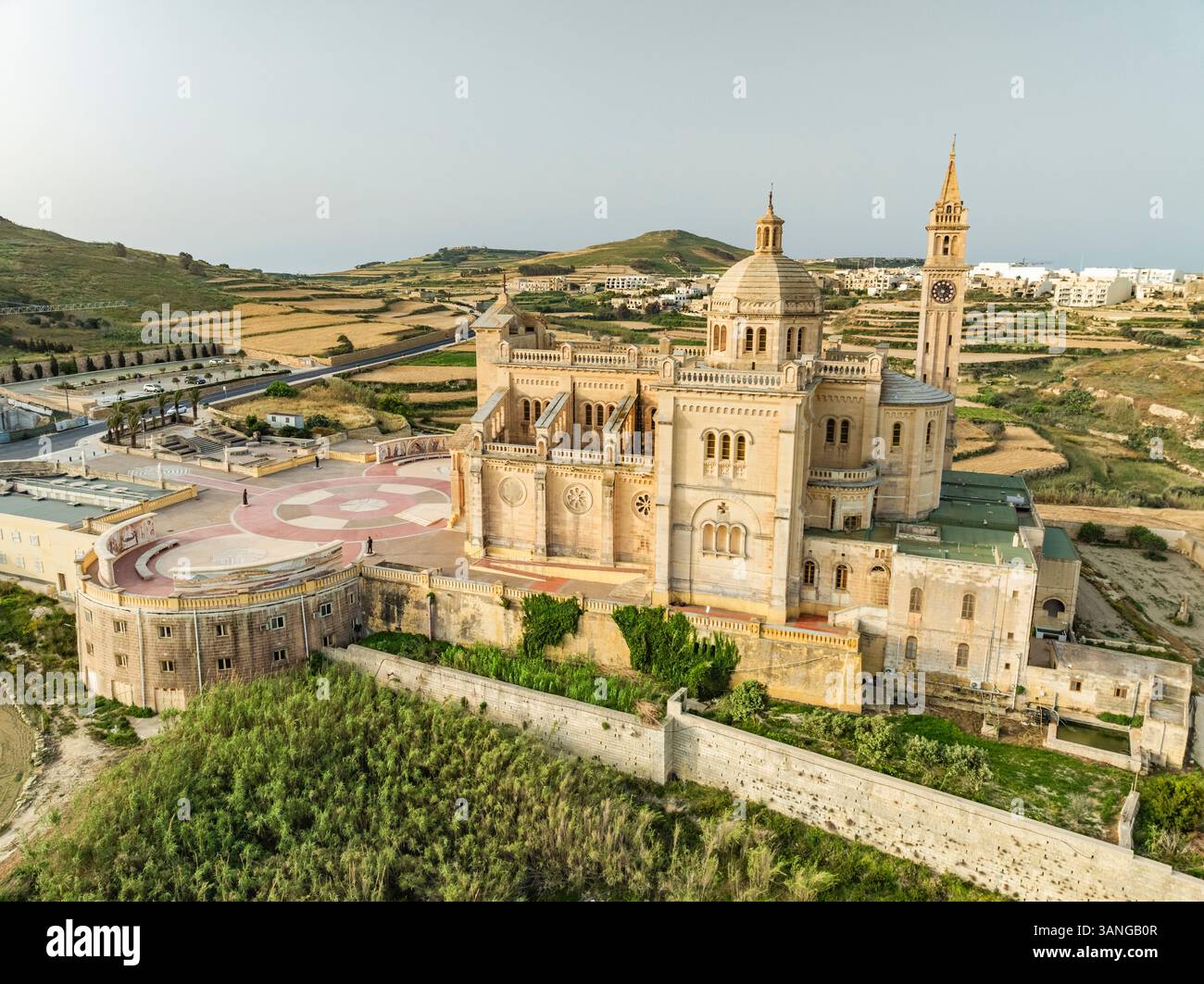 Aerial view of Bazilika Tal-Madonna Ta' Pinu Mill Gharb, church, Gharb ...