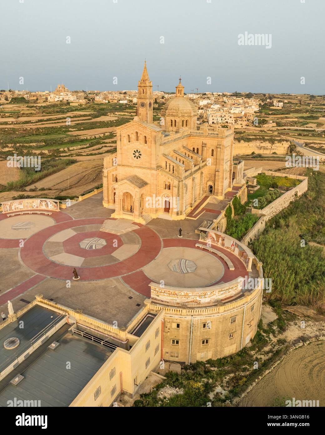 Aerial view of Bazilika Tal-Madonna Ta' Pinu Mill Gharb, church, Gharb ...