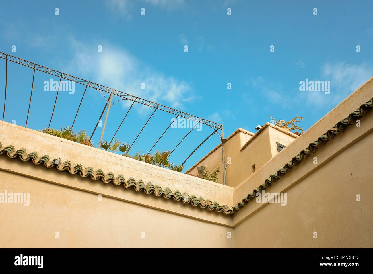 01 Jan 2025 - Marrakesh, Morocco - Moroccan Riad Courtyard building ...