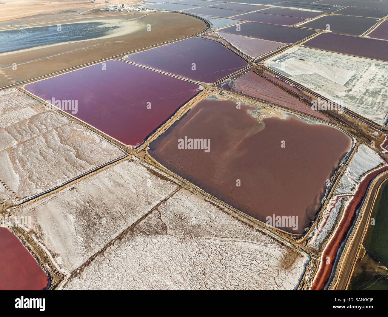 Aerial view of colorful salt marsh patterns, Erongo, Namibia Stock ...