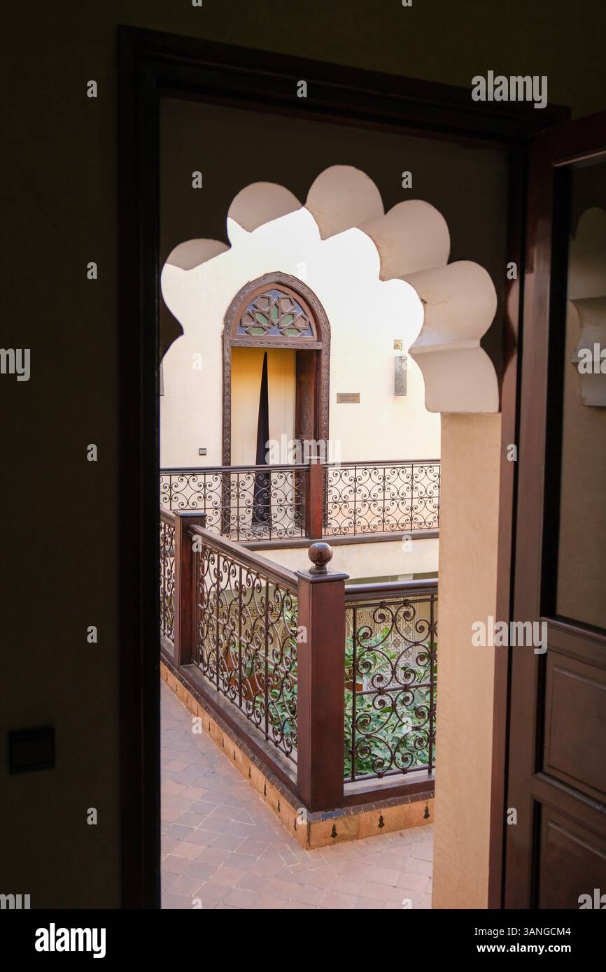 01 Jan 2025 - Marrakesh, Morocco - Moroccan Riad Courtyard building ...