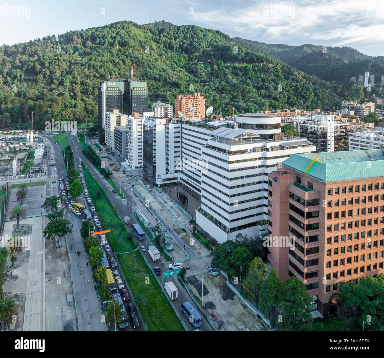 Aerial view of highrise residential buildings in Bogota, Colombia Stock ...