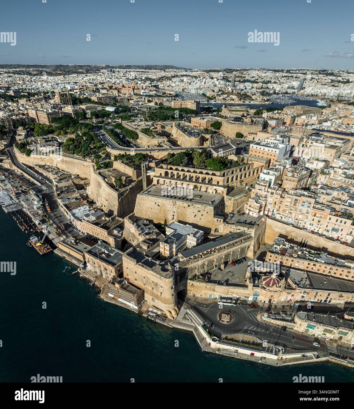 Aerial view of historic Fort Saint Angelo, Valletta, Malta Stock Photo ...