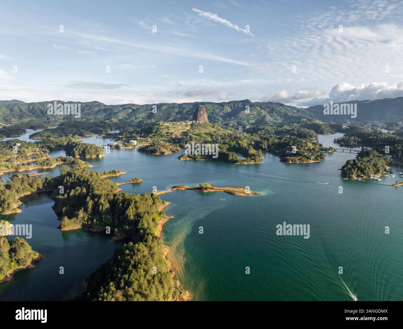 Aerial view of Embalse de Penol, Guatape, Antioquia, Colombia Stock ...