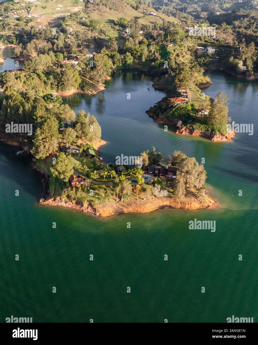 Aerial view of Embalse de Penol, Guatape, Antioquia, Colombia Stock ...