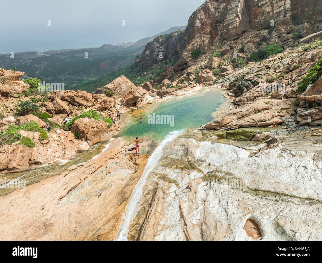 Aerial view of Socotra Homhill, person, Siquirah, Yemen Stock Photo - Alamy