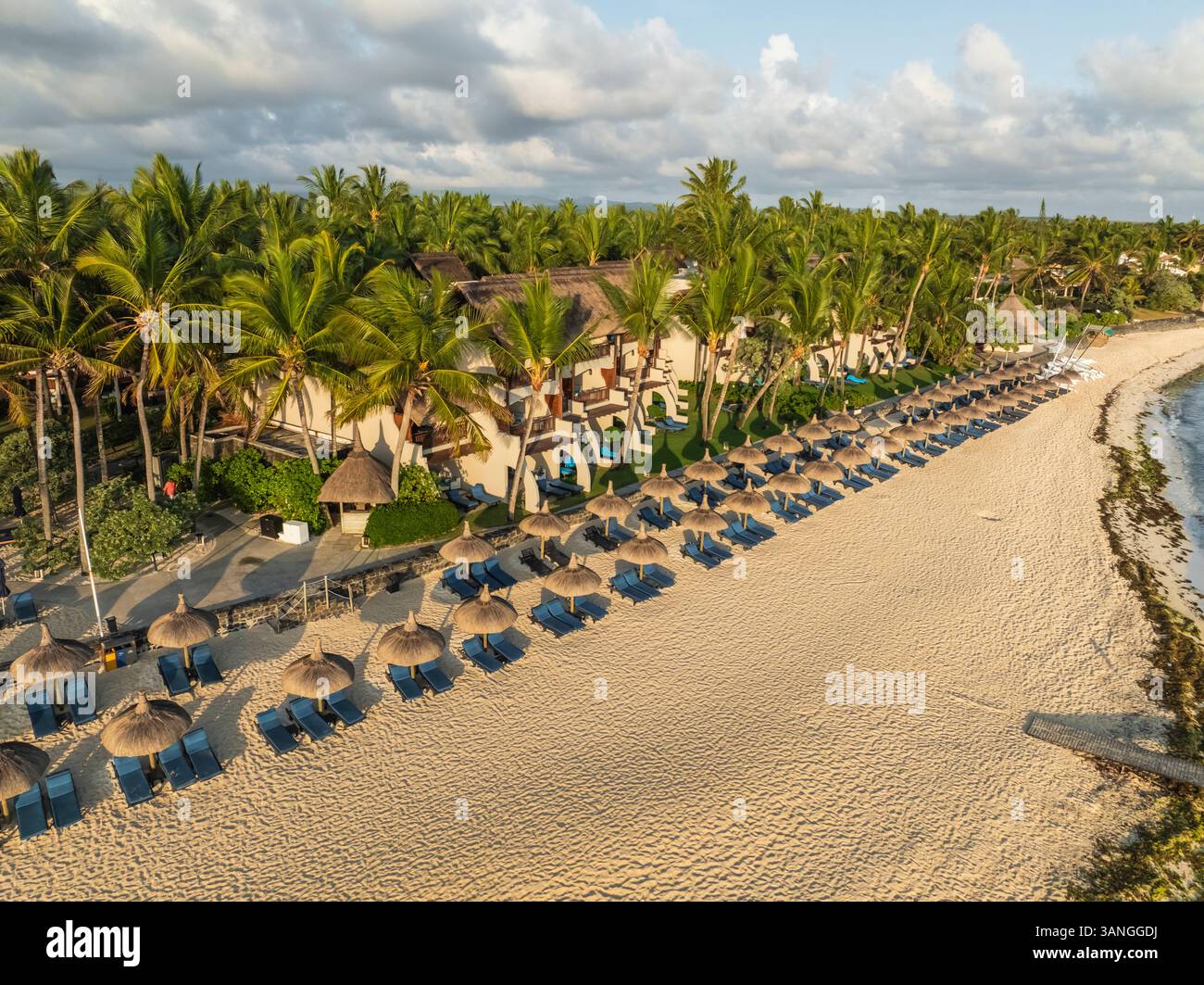 Aerial view of Constance beach, Flacq District, Mauritius Stock Photo ...