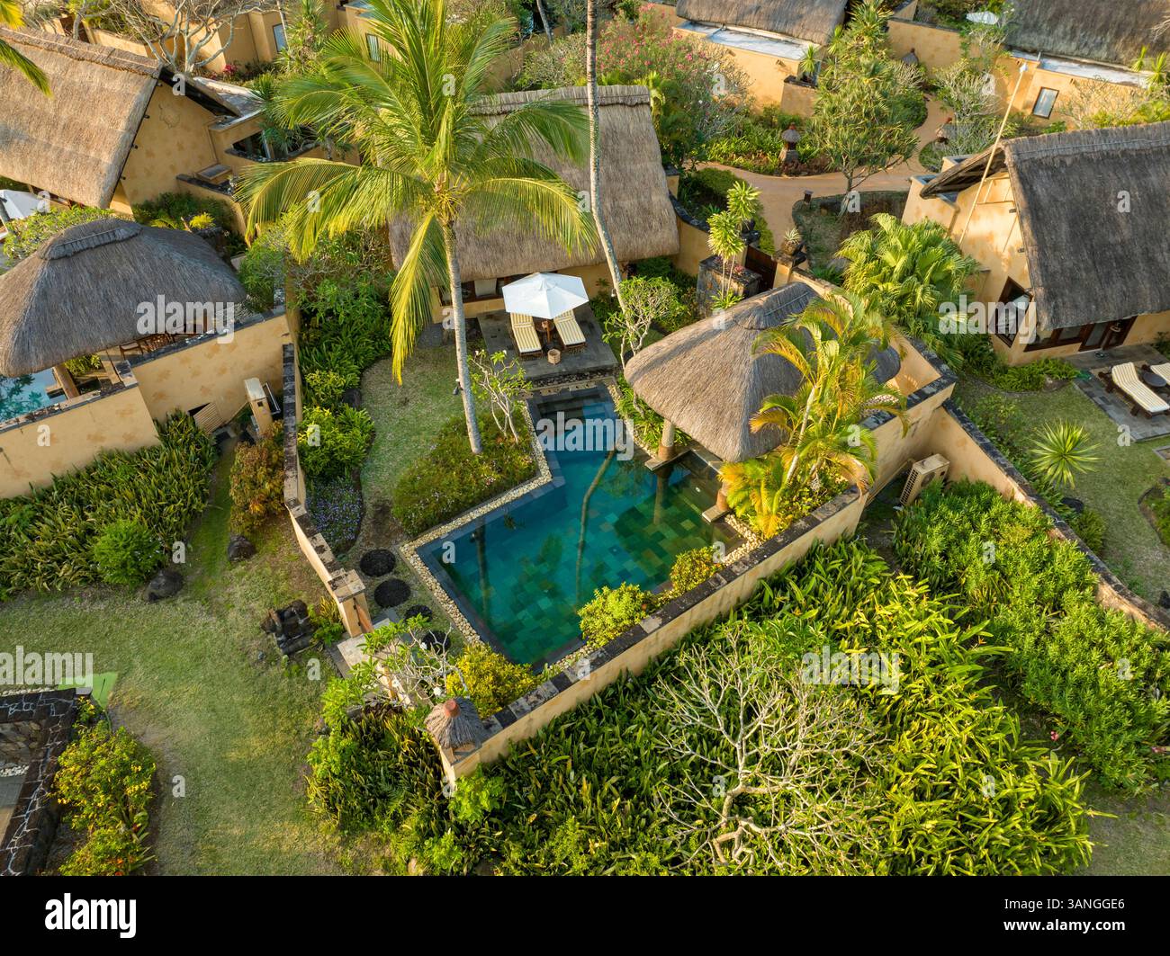 Aerial view of Oberoi Beach hotel and its luxurious private villas ...
