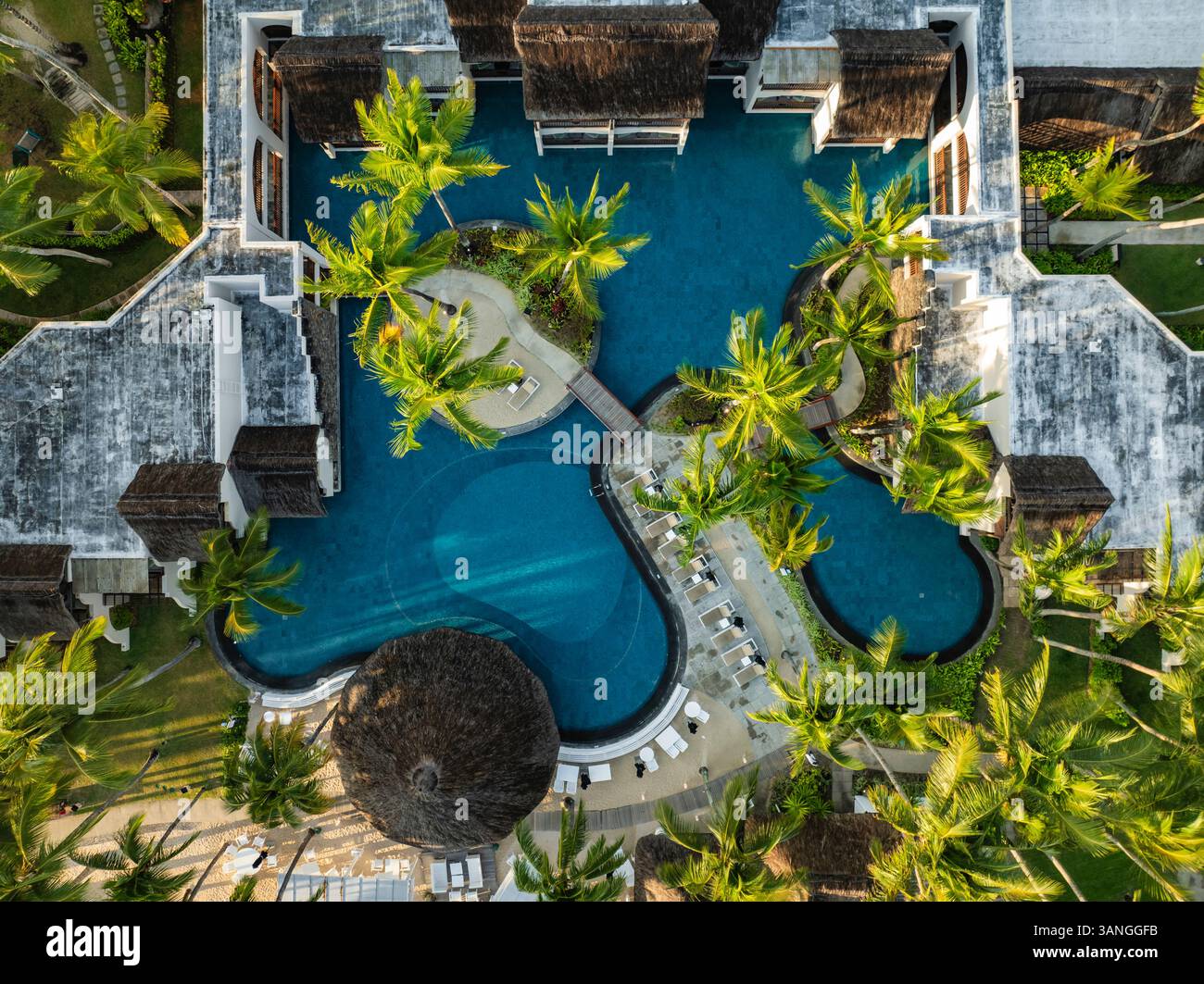 Aerial view of Constance hotel and beach resort, Flacq, Mauritius Stock ...