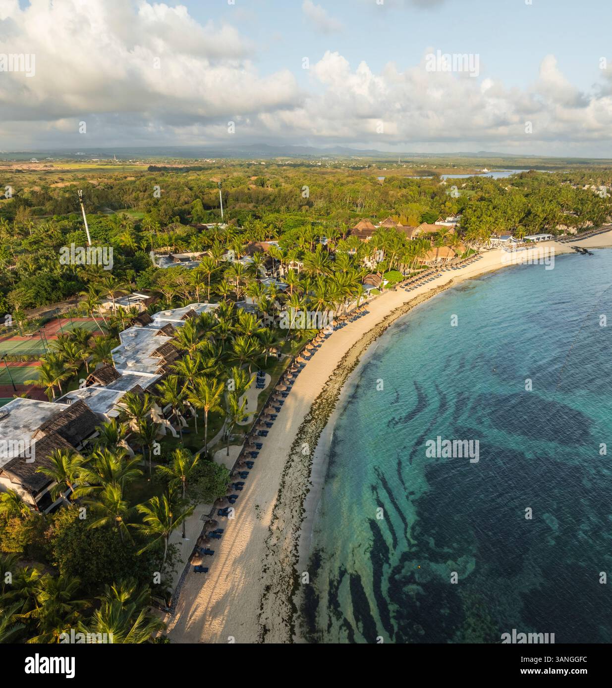 Aerial view of Constance beach, Flacq District, Mauritius Stock Photo ...