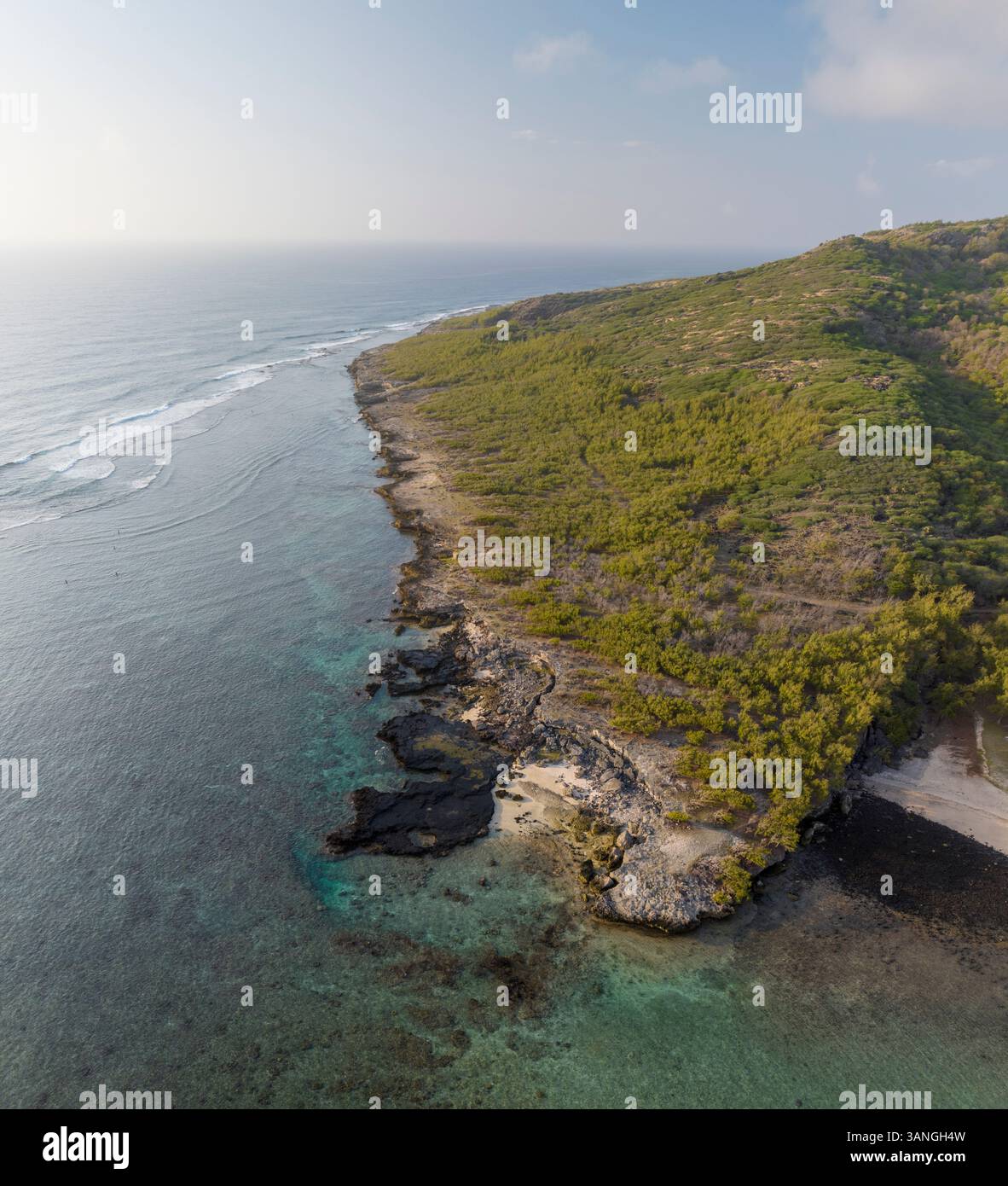 Aerial view of Trou d'Argent, Rodrigues Island, Mauritius Stock Photo ...