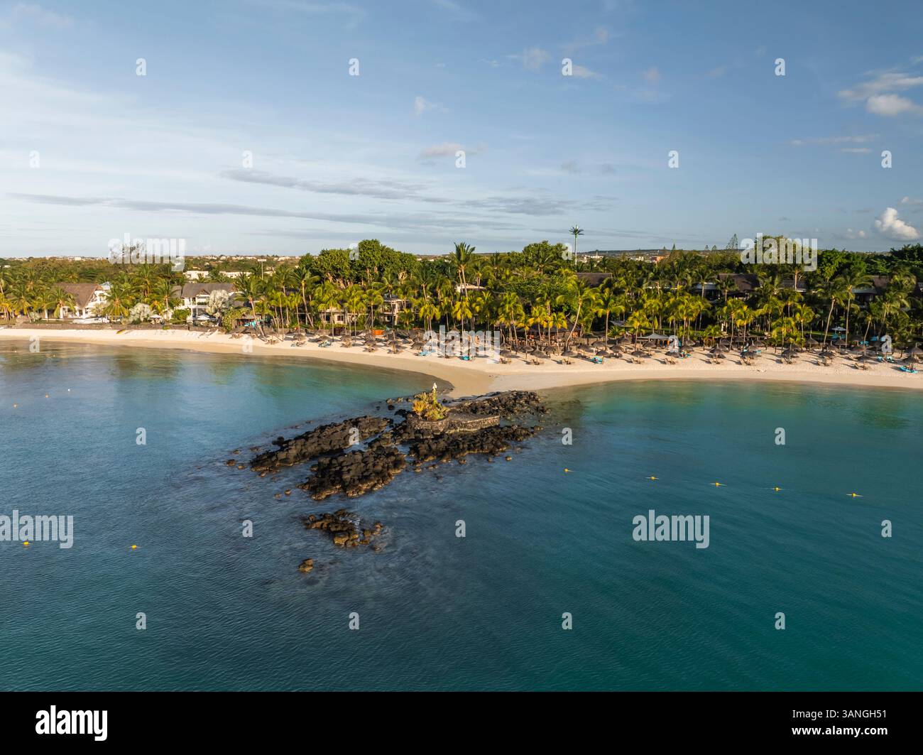 Aerial view of Royal Palm hotel, Riviere du Rempart, Mauritius Stock ...
