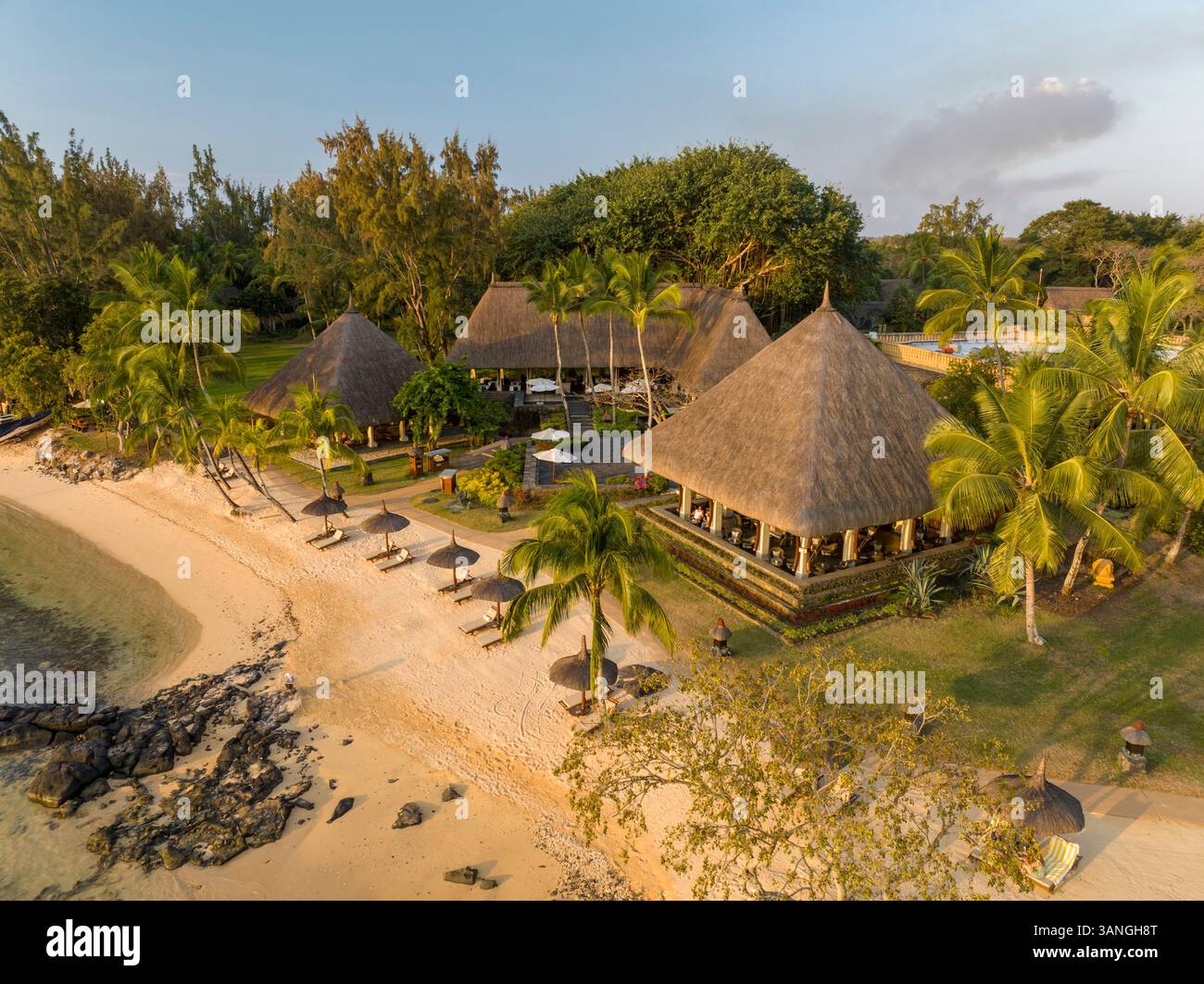 Aerial view of Oberoi Beach, Balaclava, Mauritius Stock Photo - Alamy