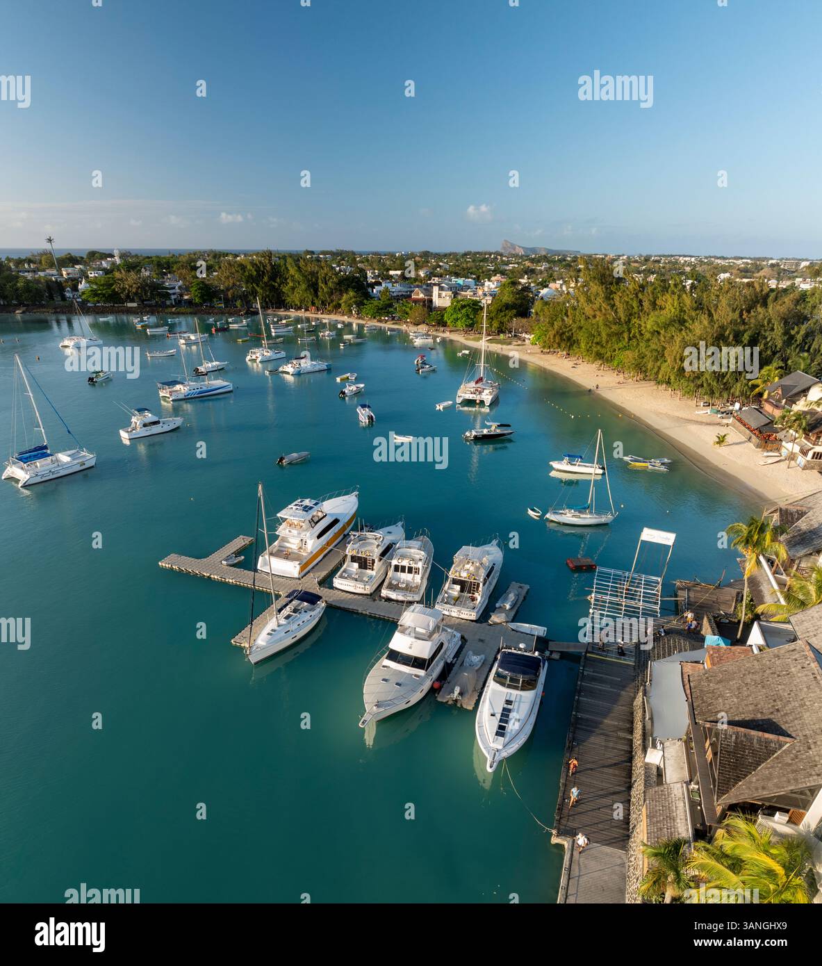 Aerial view mauritius coastline rempart hi-res stock photography and ...