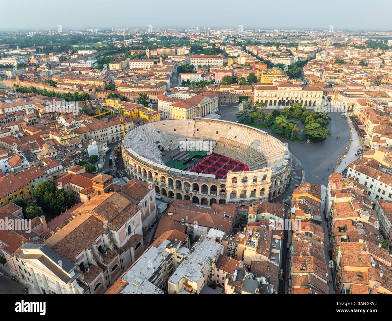 Aerial view of Arena di Verona in sunset, Verona, Veneto, Italy Stock ...