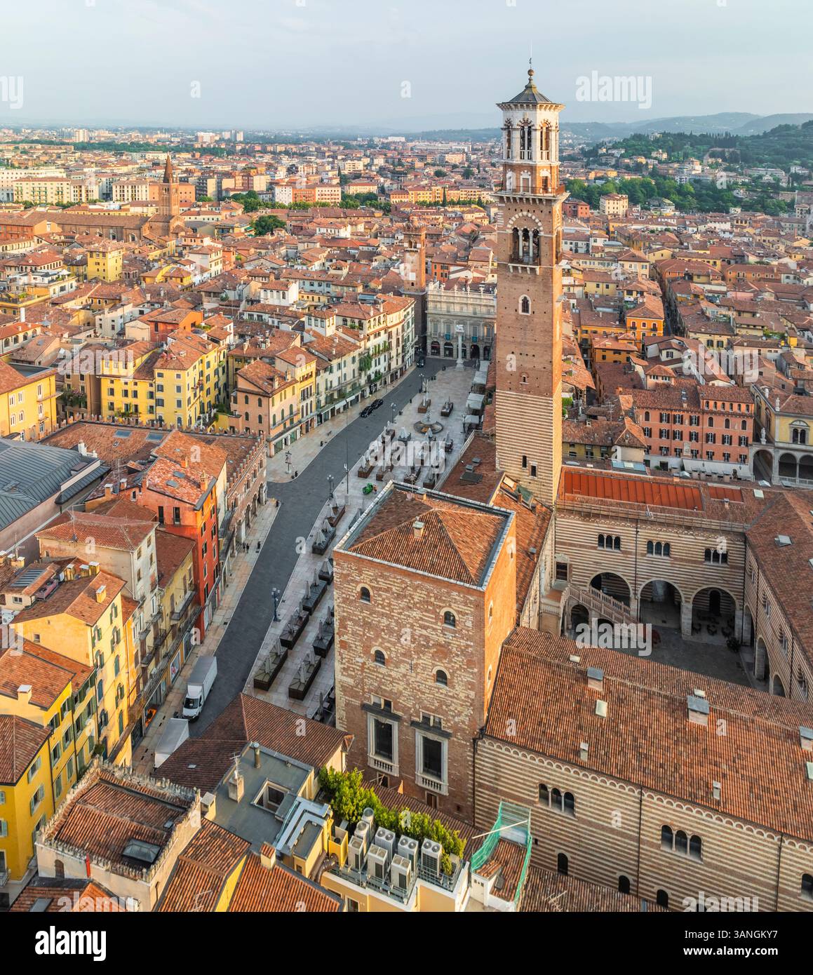 Aerial view torre dei lamberti hi-res stock photography and images - Alamy