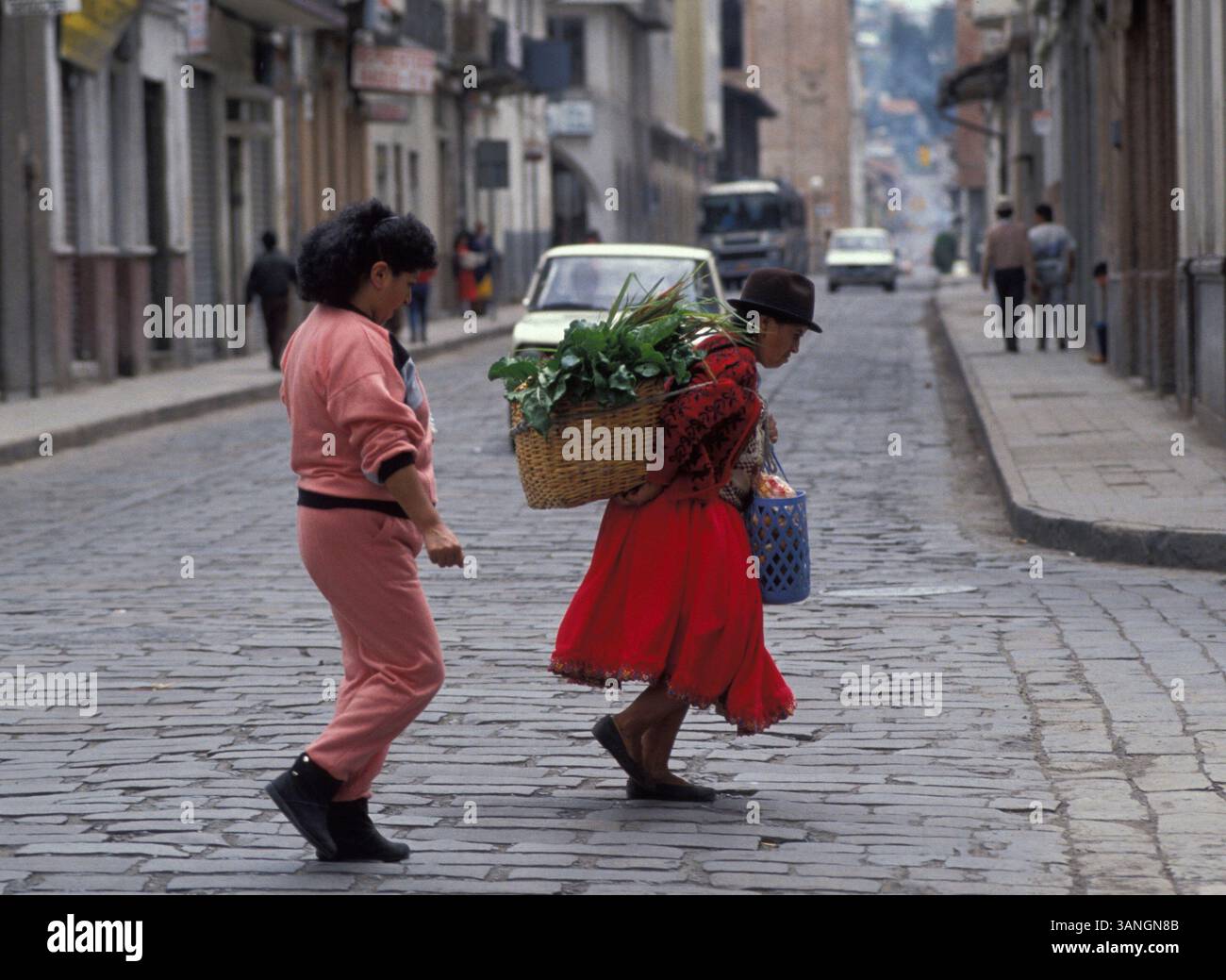 Jul 04, 1998 - Cuenca, Azuay, Ecuador - Local people walk in the ...