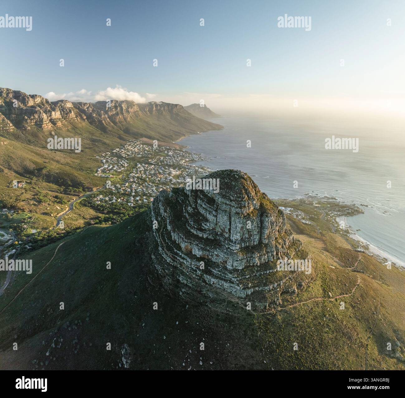 Aerial view of Signal Hill Nature Reserve (Lion's Rump), a landmark ...