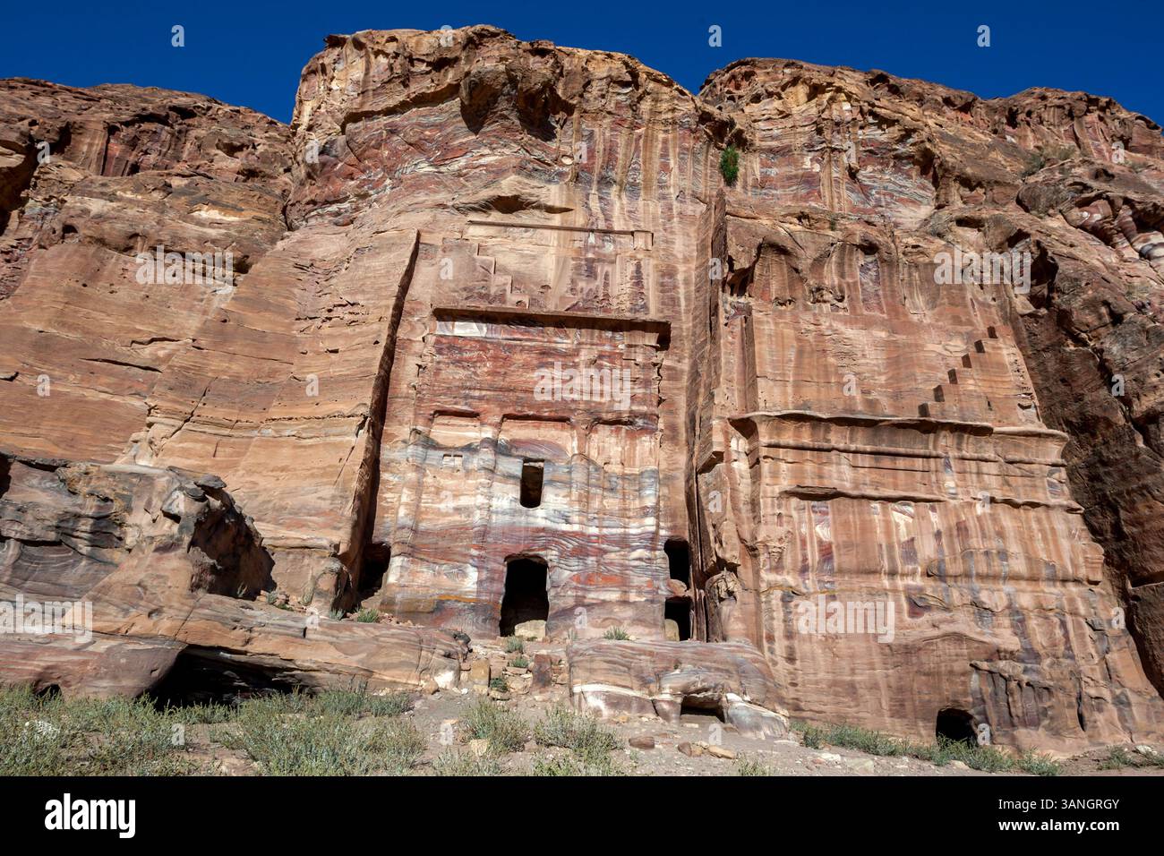 The ruins of the Silk Tomb, one of the Royal Tombs at the ancient site ...