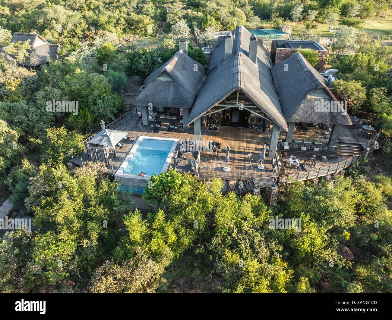 Limpopo, South Africa - 15 March 2023: Aerial view of a luxury resort ...