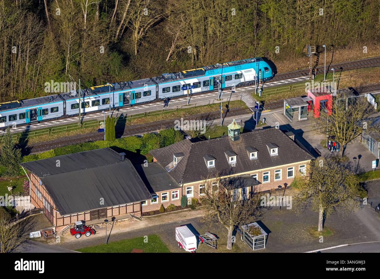 Luftbild,Bahnhof Ascheberg, Deutsche Bundesbahn, Haltepunkt, alter ...