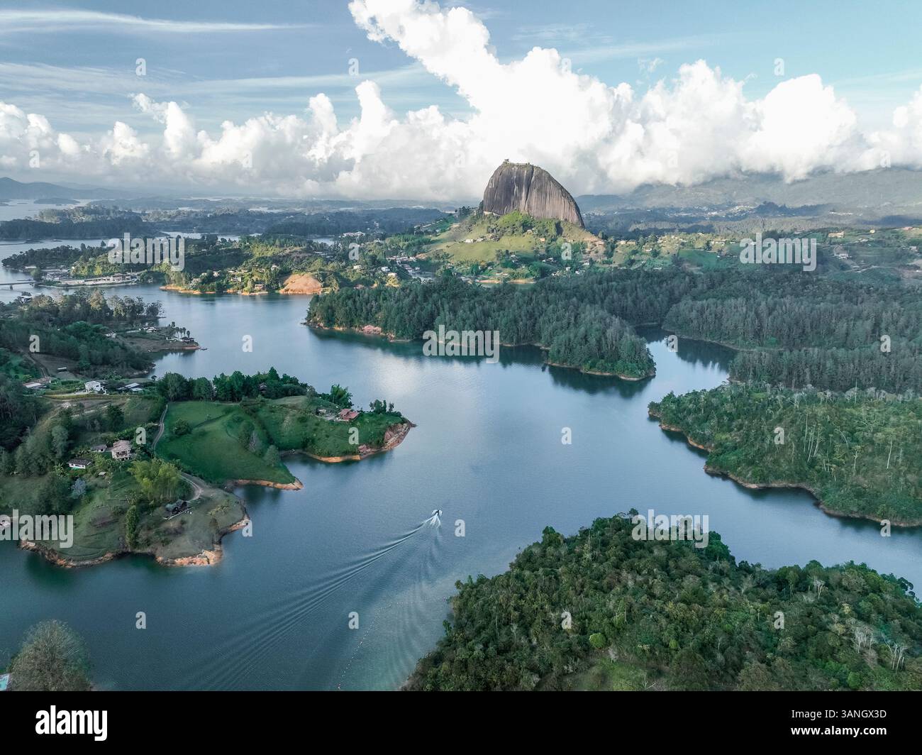 Aerial view of El Penon de Guatape, a travel destination in Guatapé ...
