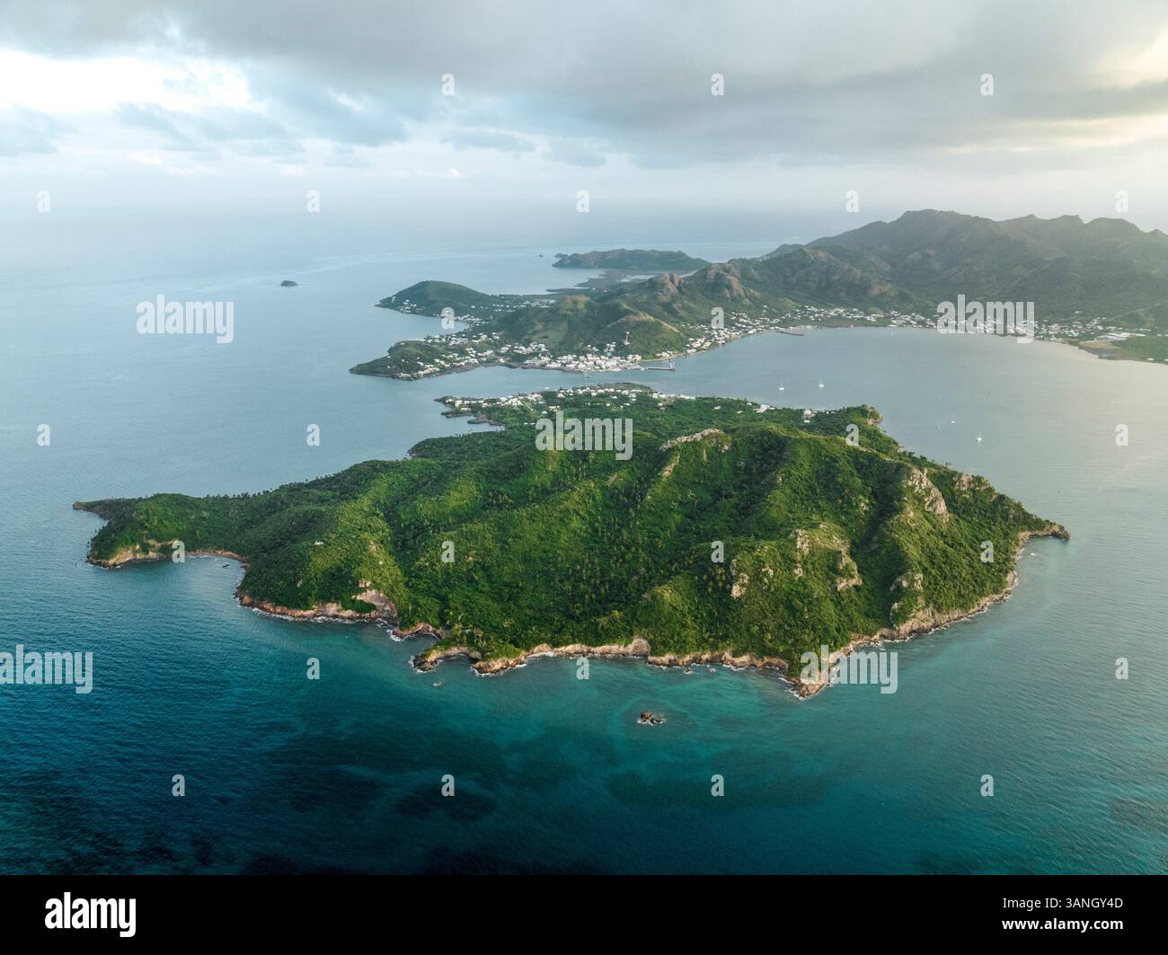 Aerial view of Providencia and Santa Catalina Island, Archipelago of ...