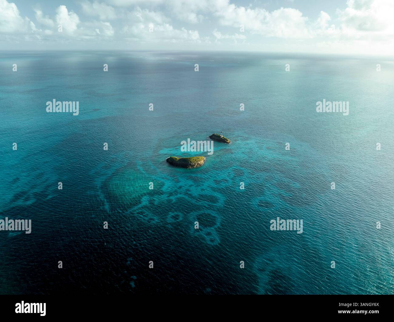 Aerial view of small tiny islands on Providencia and Santa Catalina ...