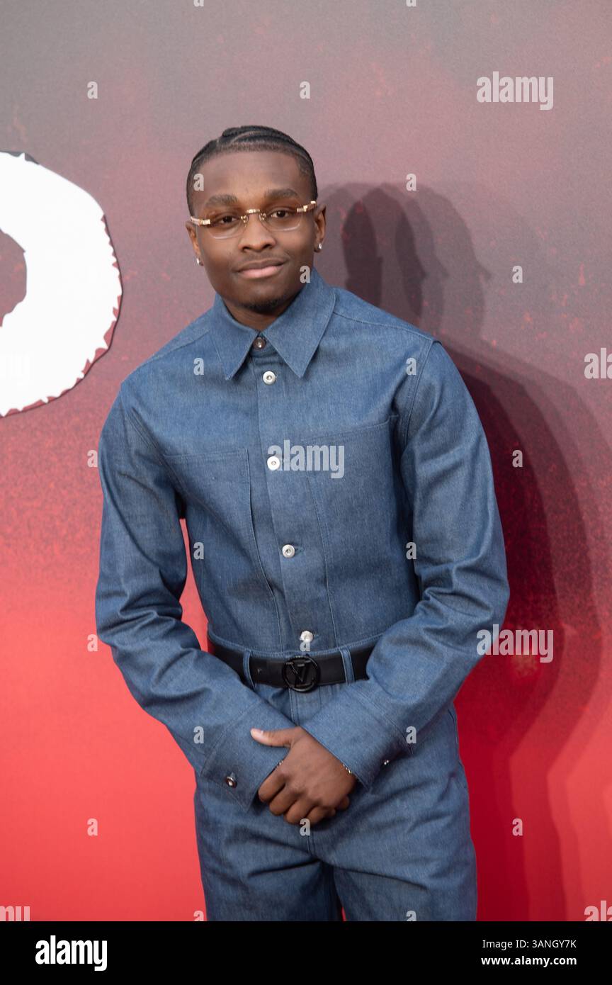 London, United Kingdom. 14th April 2025. Miles Caton on the red carpet ...