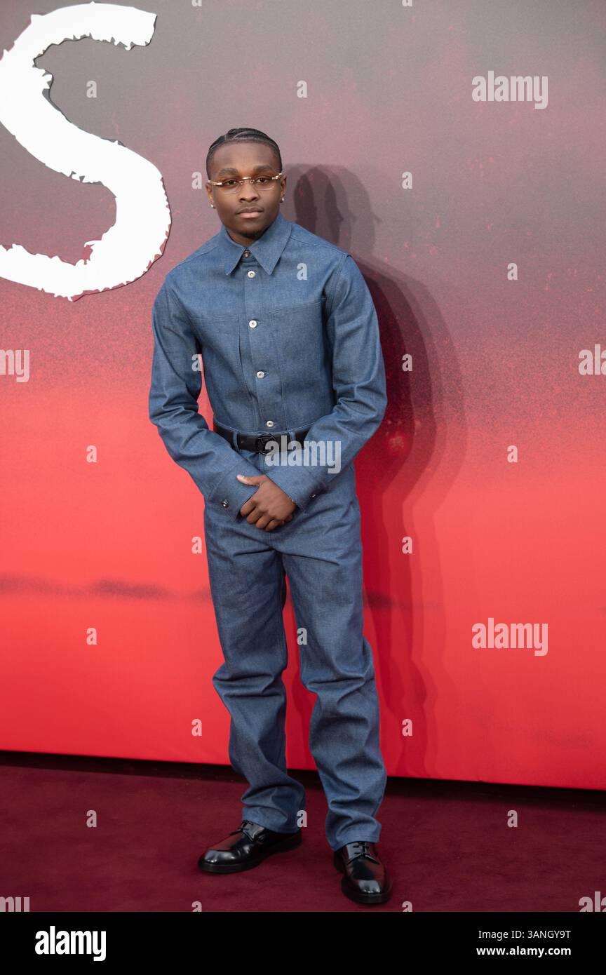 London, United Kingdom. 14th April 2025. Miles Caton on the red carpet ...