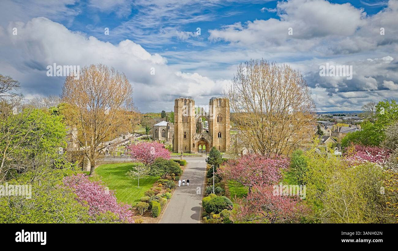 Elgin Cathedral Moray Scotland three Nuns in the spectacular gardens in ...