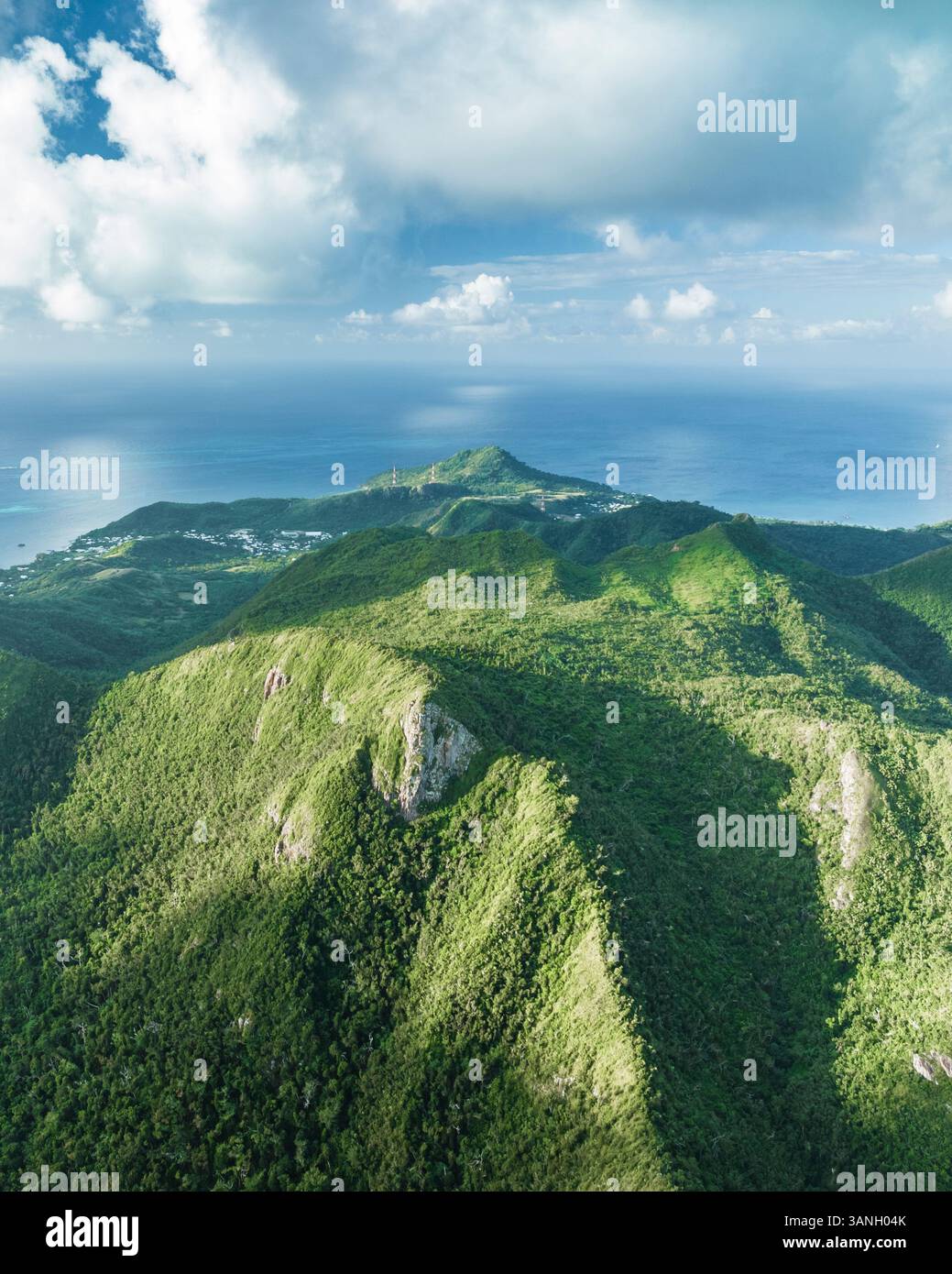 Aerial view of mountain range on Providencia and Santa Catalina Island ...