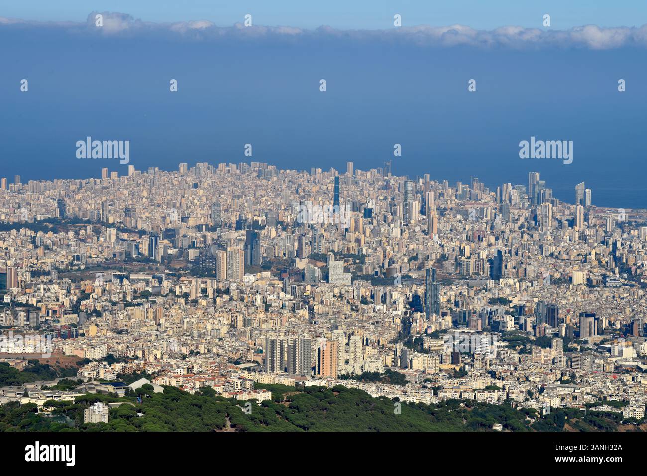 General view over Beirut from Mount Lebanon, Lebanon Stock Photo - Alamy