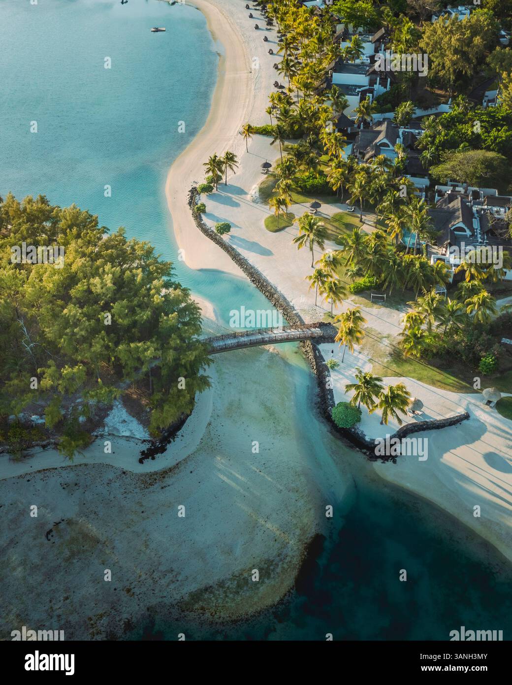 Flacq, Mauritius - 11 October 2022: Aerial view of a luxury resort ...