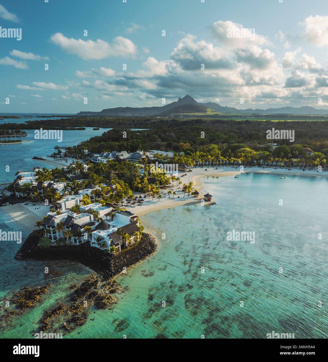 Flacq, Mauritius - 11 October 2022: Aerial view of a luxury resort ...