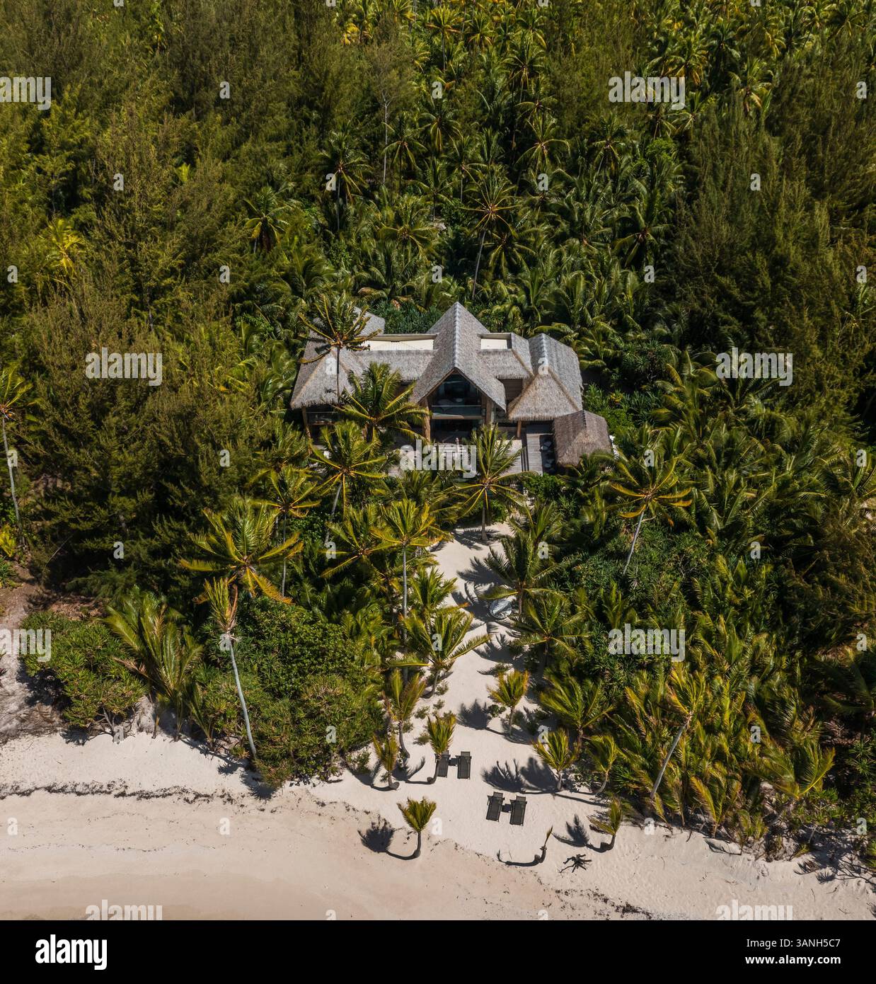 Onetahi, French Polynesia - 14 November 2022: Aerial view of The Brando ...