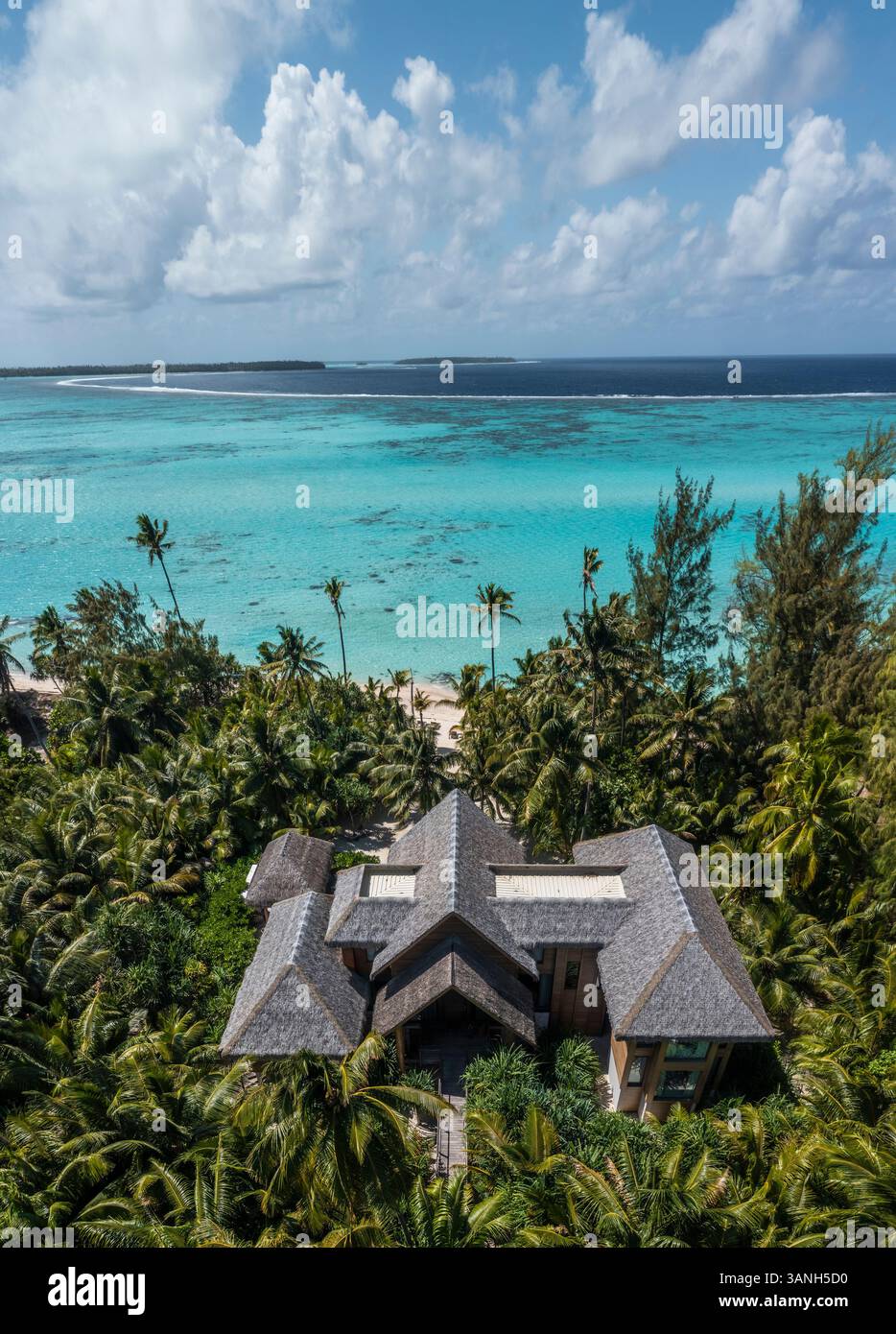 Onetahi, French Polynesia - 14 November 2022: Aerial view of The Brando ...