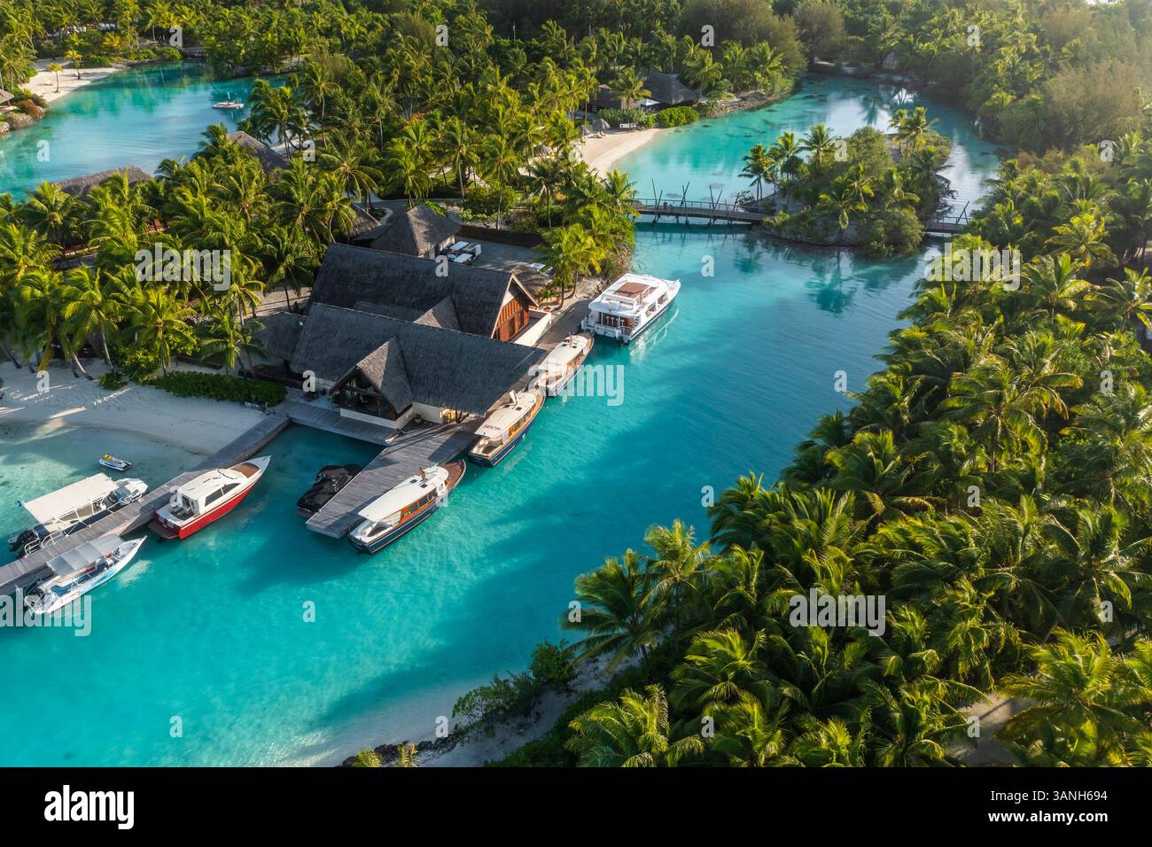 Moorea, French Polynesia - 14 November 2022: Aerial view of boats ...