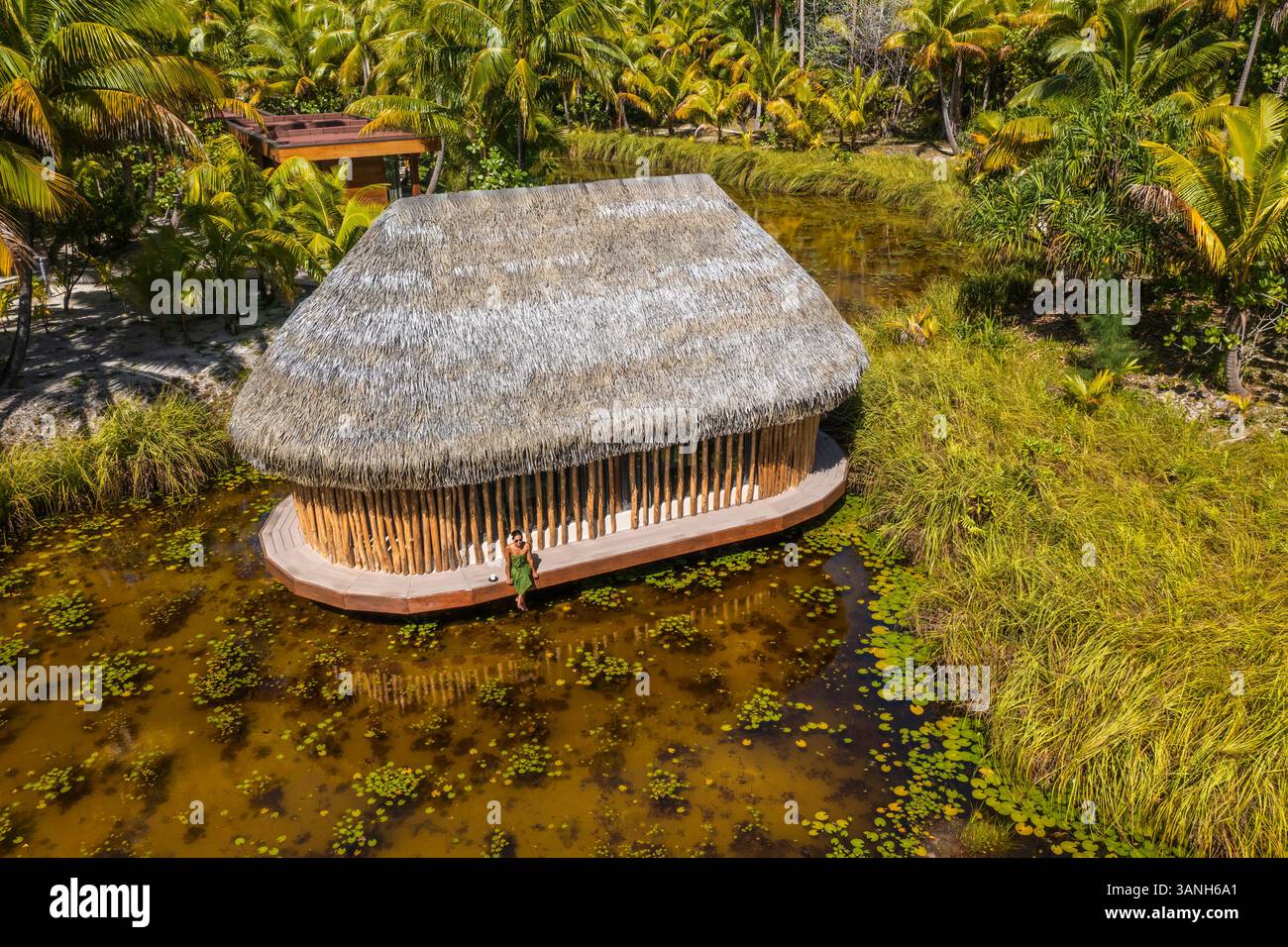 Onetahi, French Polynesia - 14 November 2022: Aerial view of a person ...