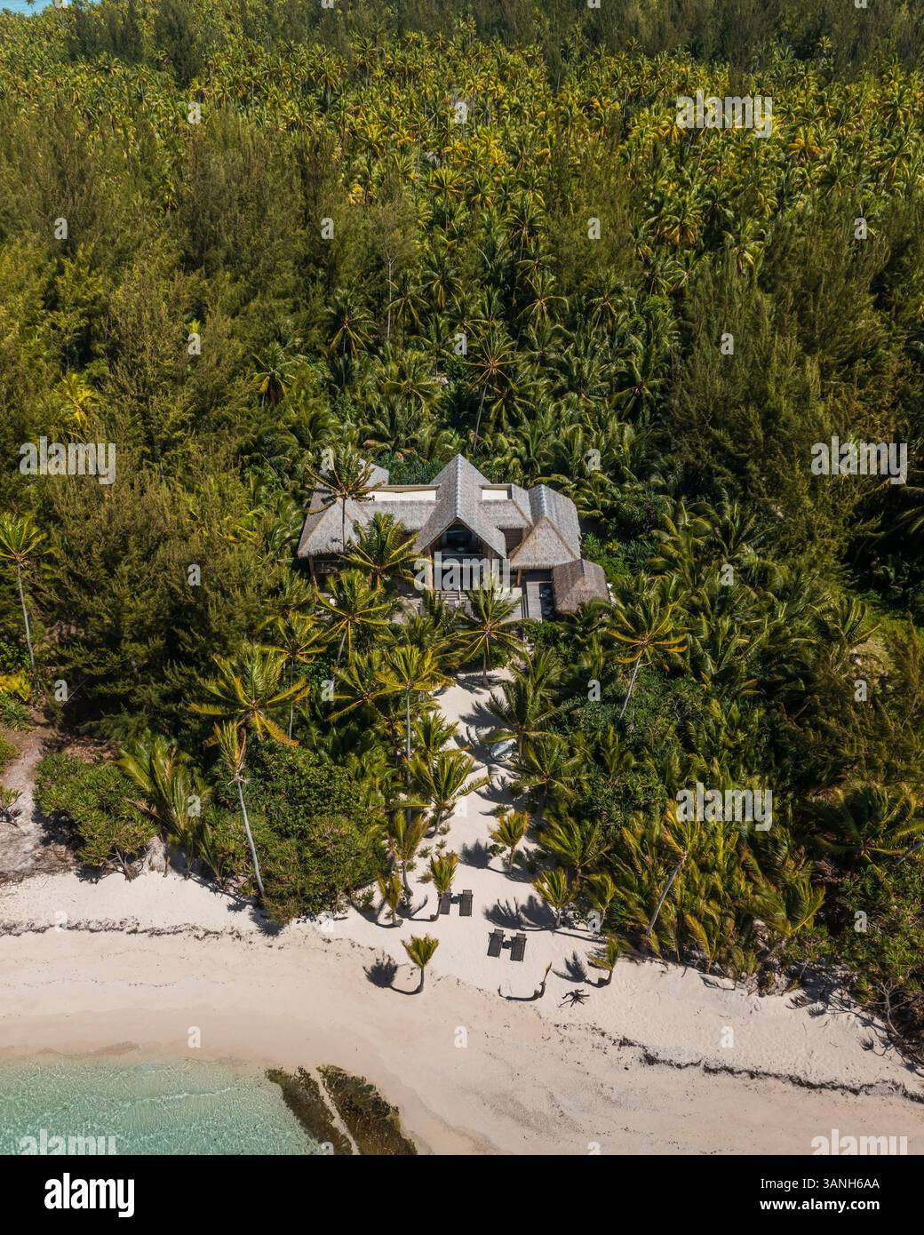 Onetahi, French Polynesia - 14 November 2022: Aerial view of The Brando ...
