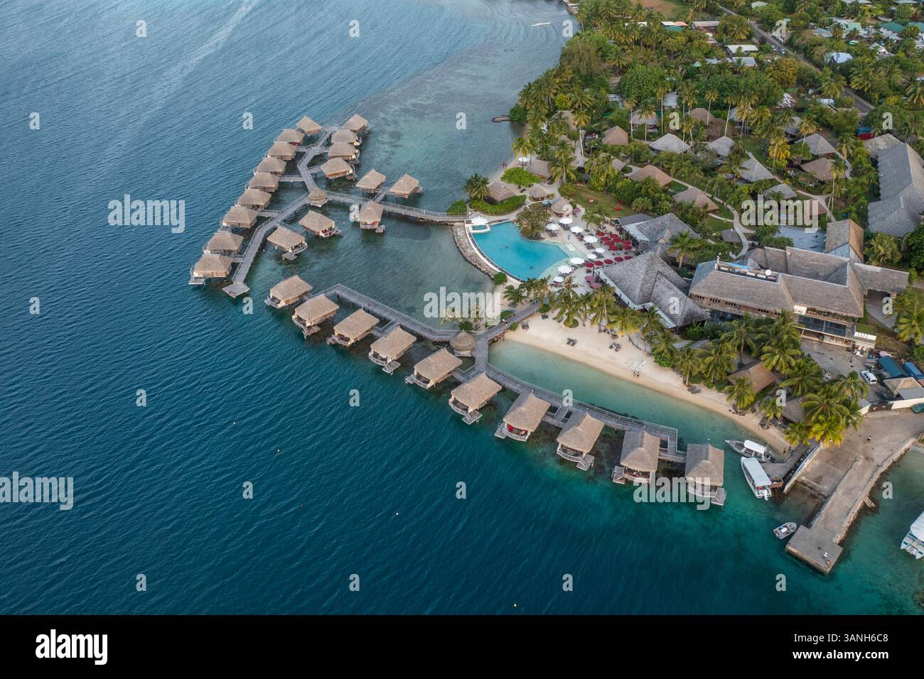 Moorea, French Polynesia - 14 November 2022: Aerial view of Manava ...