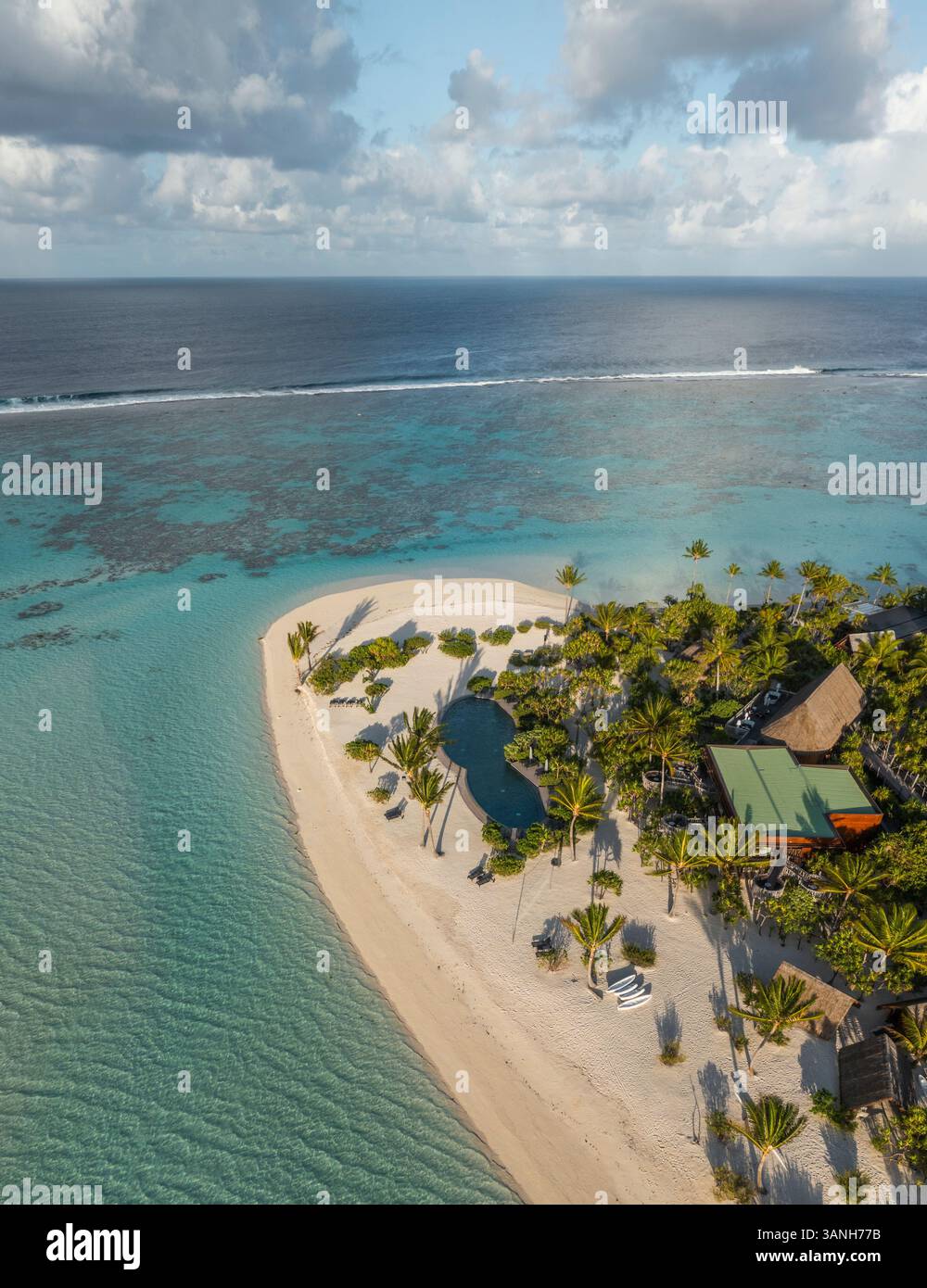 Onetahi, French Polynesia - 14 November 2022: Aerial view of The Brando ...