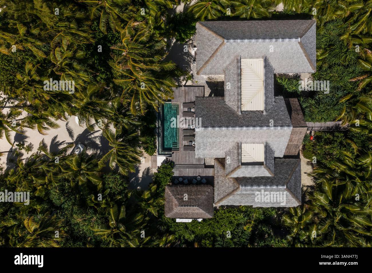 Onetahi, French Polynesia - 14 November 2022: Aerial view of The Brando ...
