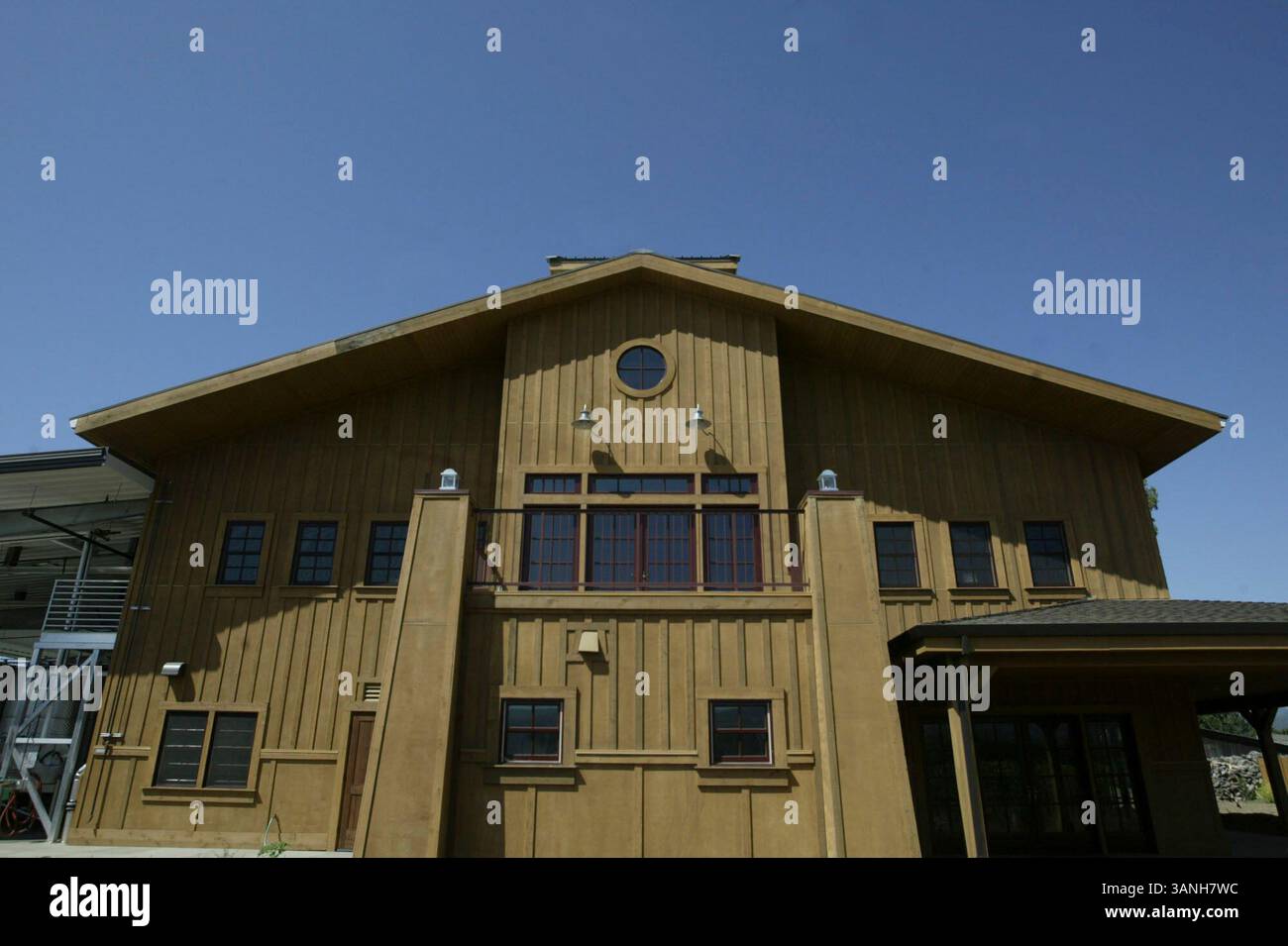 The back of the two-story, just completed Robert Biale Vineyards winery ...